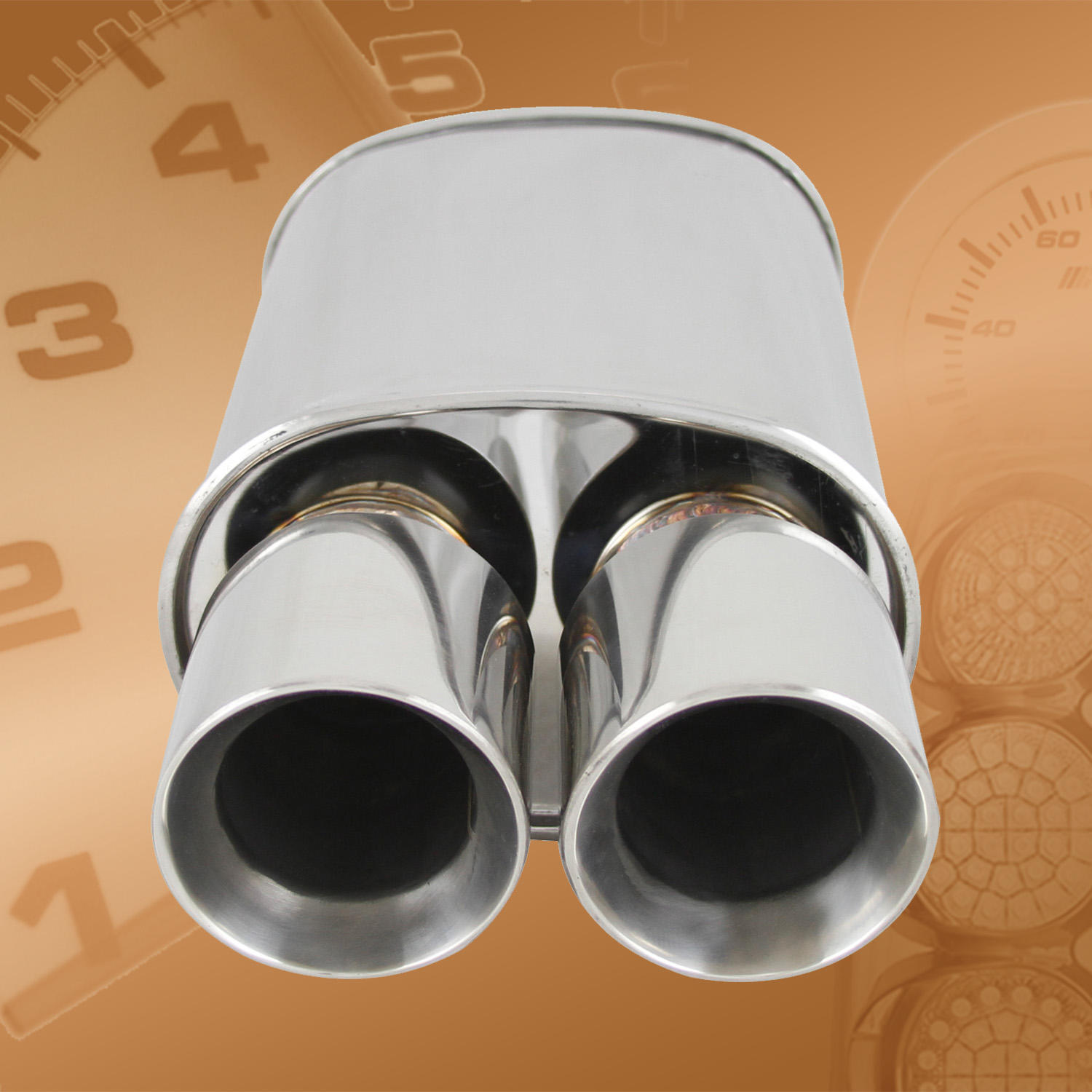 SPUNLOCKED EXHAUST MUFFLER CAP DOUBLE WALL DUAL SLANT TIP FOR ...
