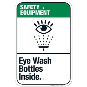 Eye Wash Bottles Inside Sign, ANSI Safety Equipment Sign, | eBay
