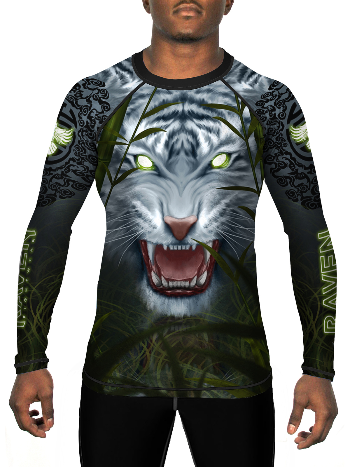 Raven Fightwear Men's Water Tiger BJJ Rash Guard MMA Black | eBay
