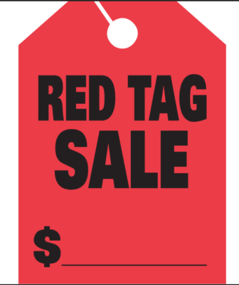 CAR DEALER 50 REAR VIEW MIRROR HANG TAGS -RED TAG SALE | eBay