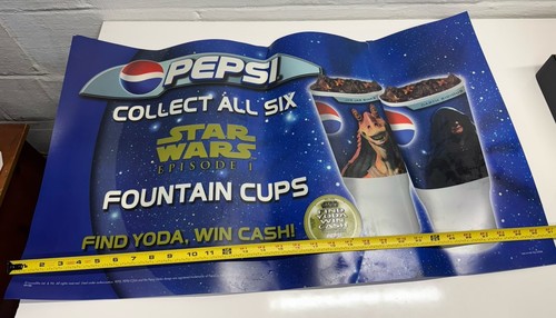 Vintage PEPSI Star Wars Episode I Fountain Cups Jar Jar Display ...
