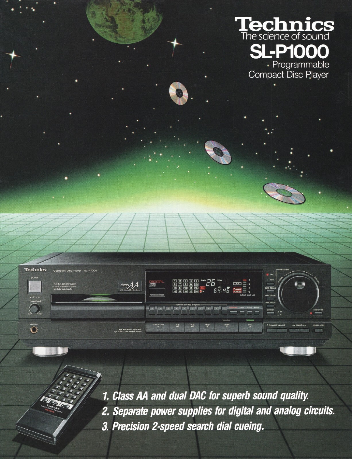 High resolution scans of the very rare Technics SL-P1000 CD player ...