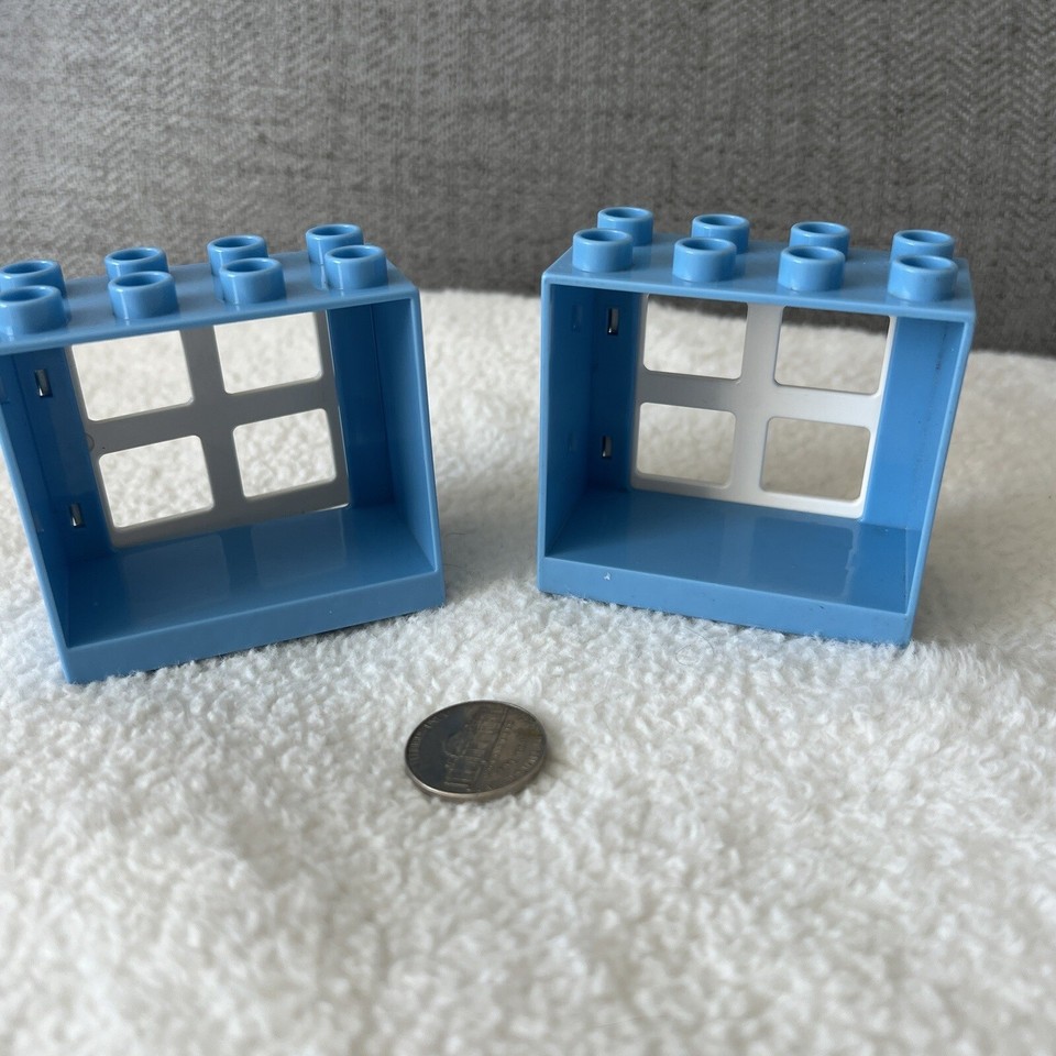 (2x) LEGO Duplo 61649 Medium Azure Door/Window Frame 2 x 4 x 3 With ...