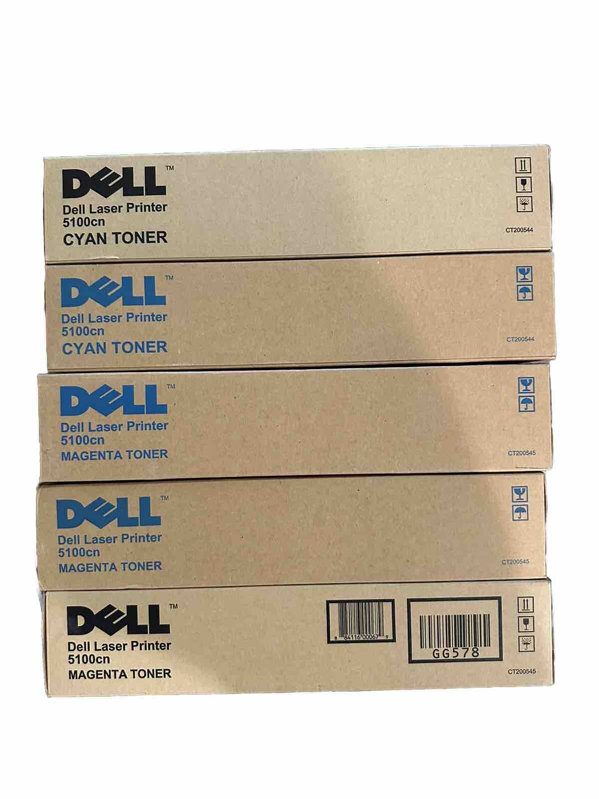 Dell 5100cn Laser toner set of 2 Cyan, And 3 Magenta | eBay