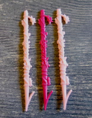 3 Vintage Rose Covered "Matador" 6” Swizzle Sticks ~ Cocktail Stirrers ...