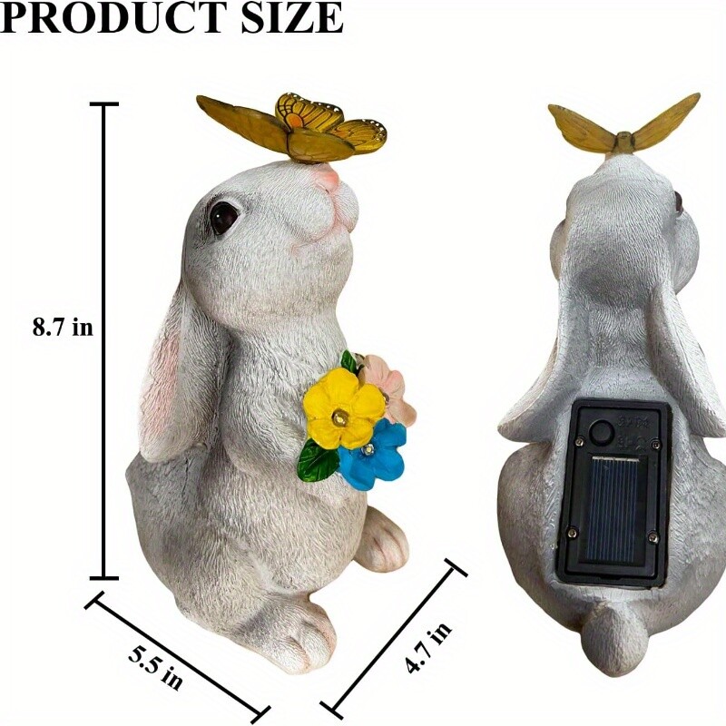 Garden Solar Rabbit Statue: Eco-Friendly Outdoor Decor for Patios ...