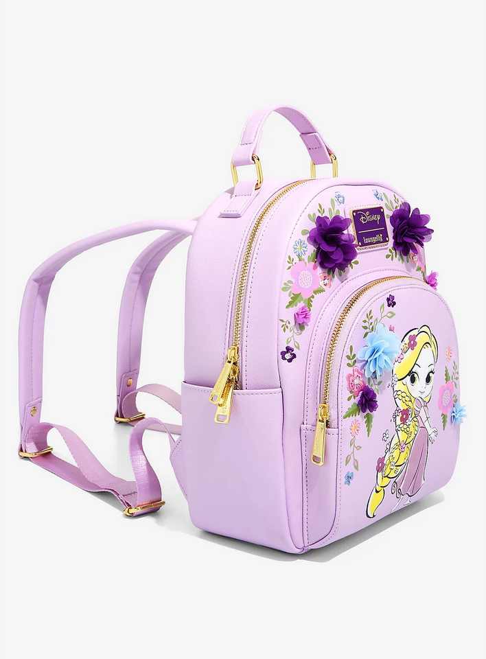 Loungefly Disney Tangled Rapunzel Chiffon Summer Spring Floral Mini ...