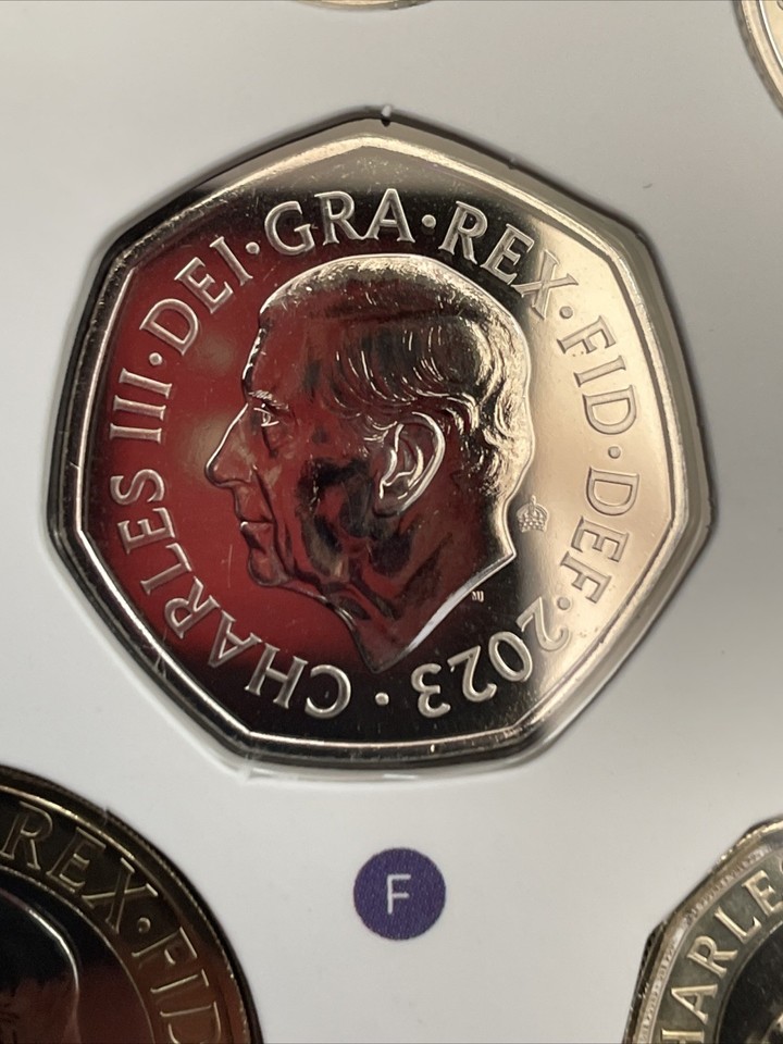 2023 King Charles III UK Definitive 8-Coin With Salmon 50p Privy Mark ...