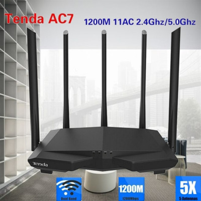 ROUTER TENDA AC7 DUAL BAND 1167MBPS WIRELESS 5 ANTENNE 6DBI | eBay