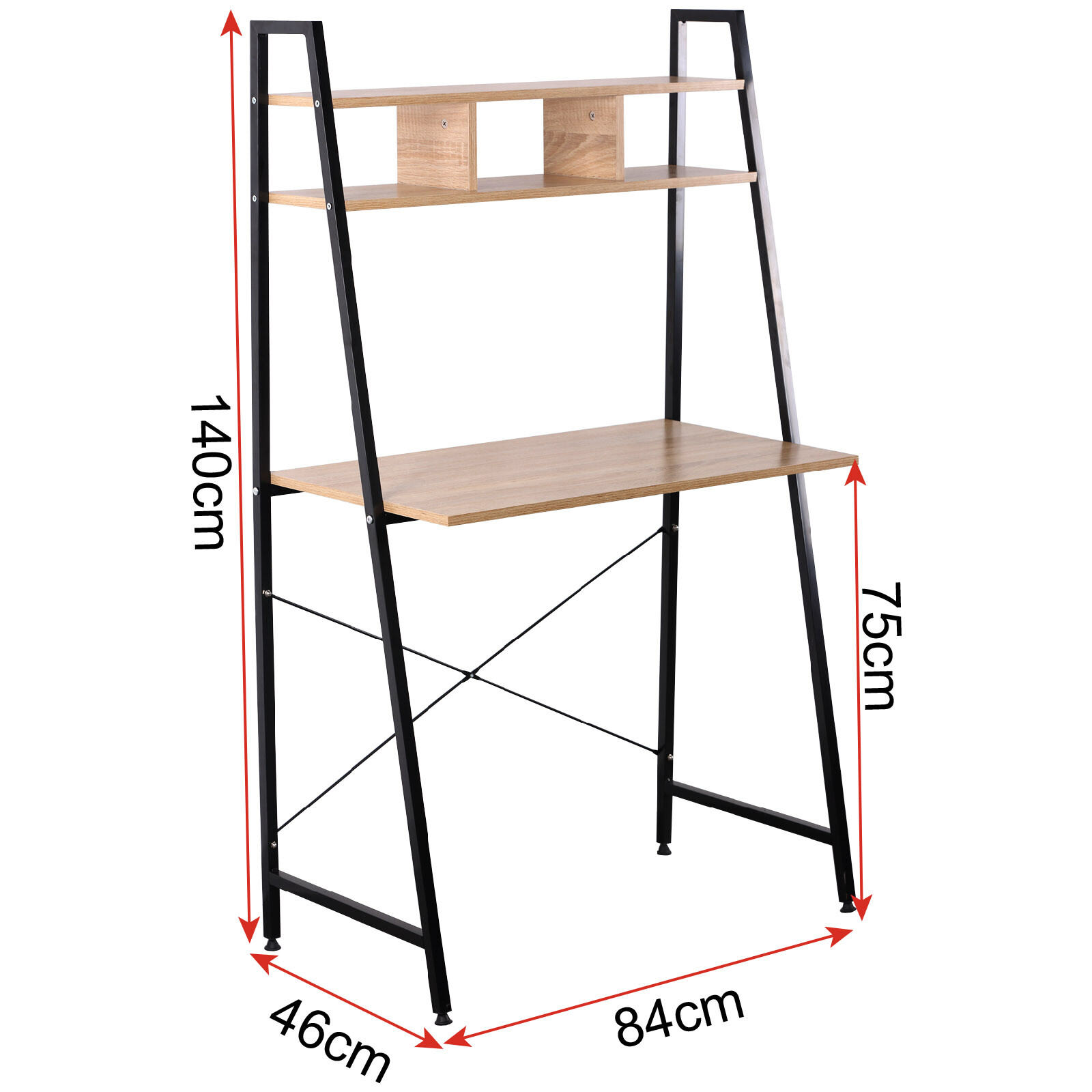 3 Tier Computer Desk W/ Shelf Writing Study Table Office Workstation ...
