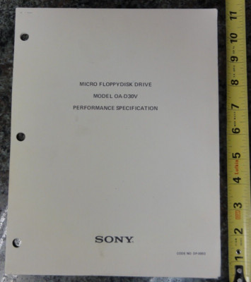 Sony Micro Floppy Disk Drive Model OA-D30V Performance Specification DP ...