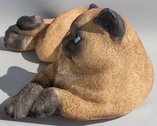 Large Coin Bank Siamese Cat Sculpture Unique Cash Storage Piggy Box ...
