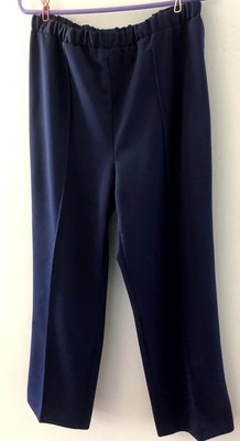 Graff Polyester double knit dressy slacks Navy blue color size 14petite ...