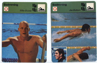 1977-9 SPORTSCASTER SWIMMER CARDS: BOTTOM BRUNER HENCKEN GOODELL NABER ...