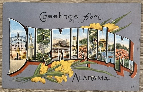 Greetings from Birmingham, Alabama LARGE LETTER Vintage postcard | eBay