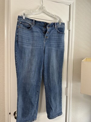 Talbots Modern Ankle Button Fly Jeans -size 16 | eBay