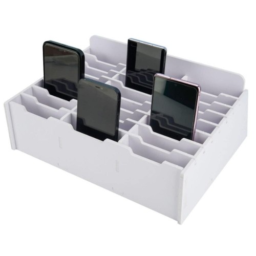 Wood color Storage Box 24-Grid Phone Holder Drawer Organizers Office | eBay