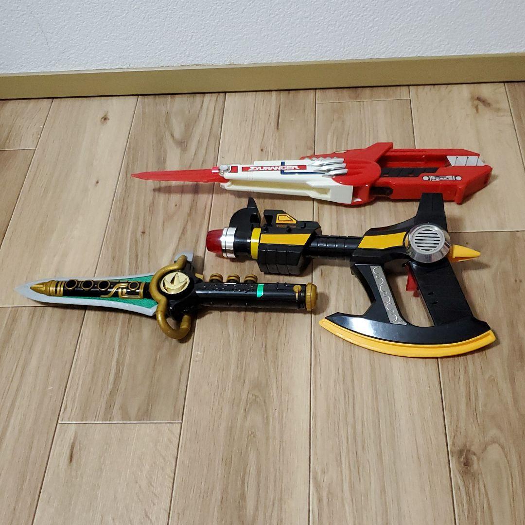 Used Mighty Morphin Power Rangers Zyuranger DX Weapon 3p Set Sword ...