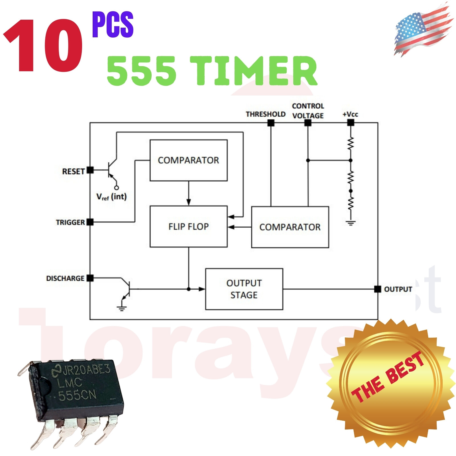 555 timer NE555 DIP-8 TI High Precision Oscillator Timer IC 555 10 Pcs ...