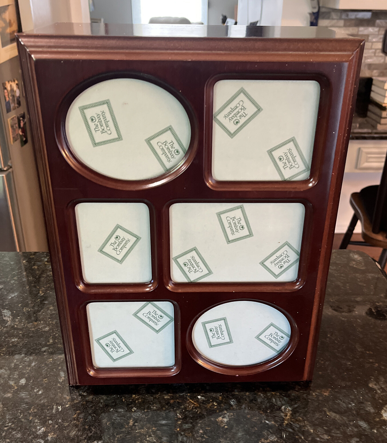 Vintage THE BOMBAY COMPANY Cherry Wood Photo Storage Box 4x6 Picture ...