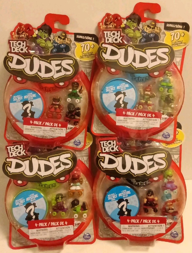 Tech Deck Dudes Bundle -Set Of 4 Collectible Skater Figures New Sealed ...