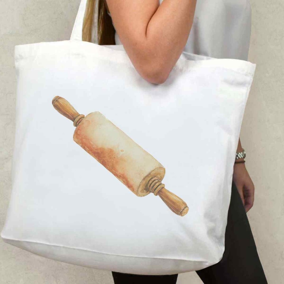 'Wooden Rolling Pin' Tote Shopping Bag For Life (BG00086152) | eBay UK