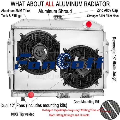 Aluminum Radiator Shroud Fan For 1963-1974 AMC Javelin AMX Rambler V8 ...