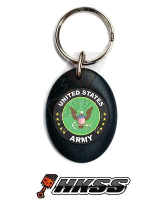 Black Oval Custom Logo Both Sides Keychain Ring Fob Each - US ARMY ...