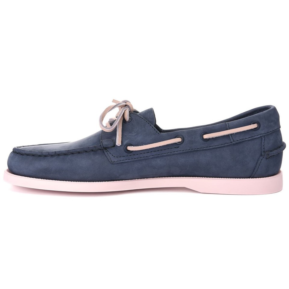 SEBAGO Docksides Portland Nubuck Shoes Blue Navy-Baby Pink New | eBay