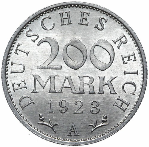 Deutsches Reich - Münze - 200 Mark 1923 A - Aluminium - Stempelglanz ...