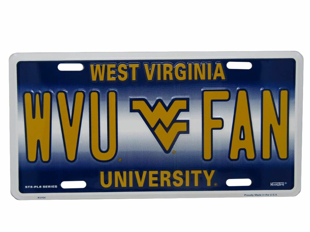 West Virginia Mountaineers WVU FAN University License Plate Sign Car ...