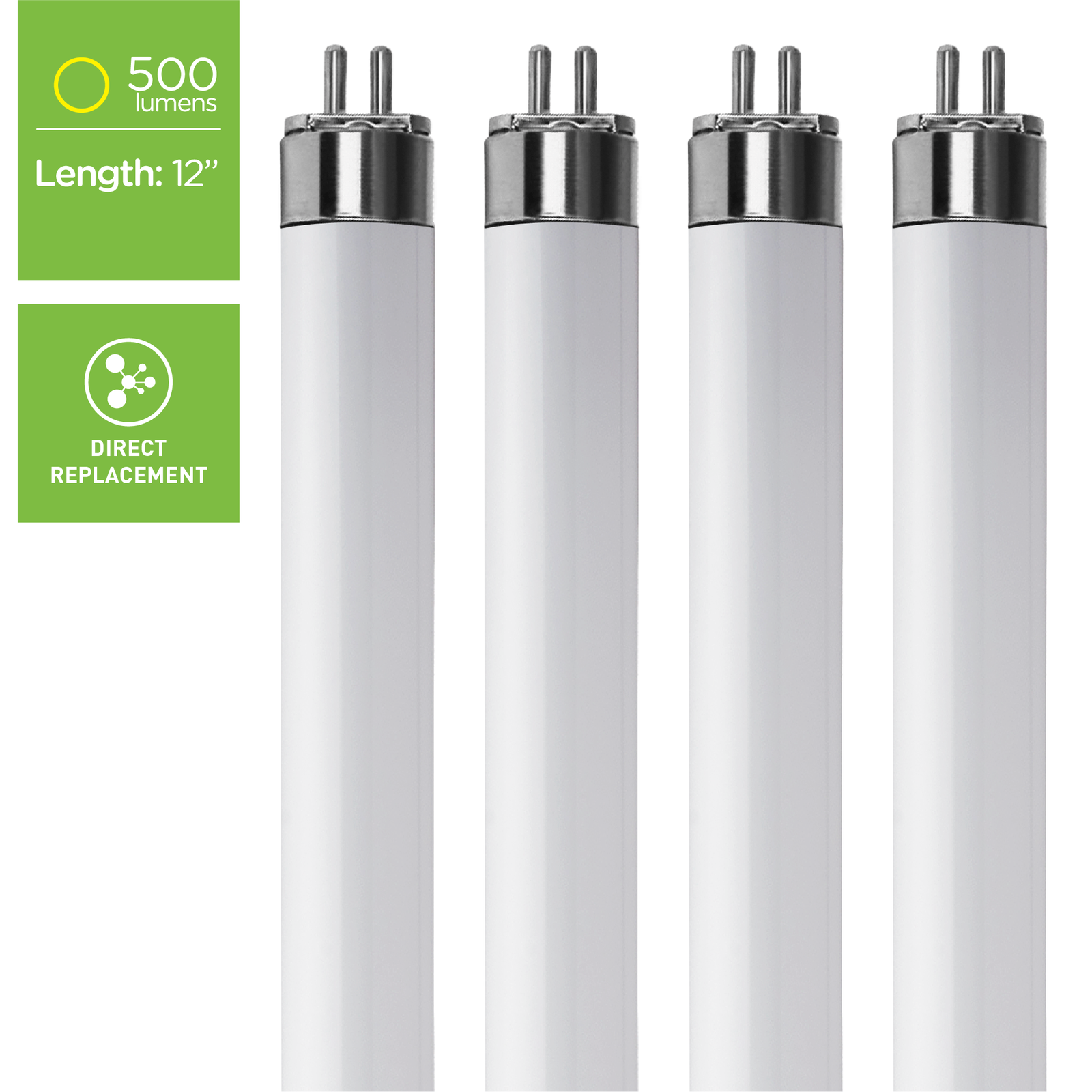 4 Pack LED Tube L8 F8T5/30K 12" INCH 5W =8W G5 Mini 2-Pin Base 3000K ...