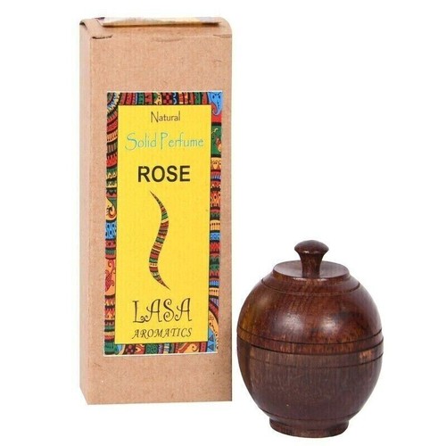 Natural Lasa Aromatics Rose Perfume Wooden Jar Solid Perfume 6gm | eBay