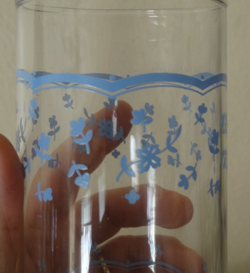 NEW Indiana Glass Compliments 8 tumbler lot Corelle Morning Blue 14 oz ...