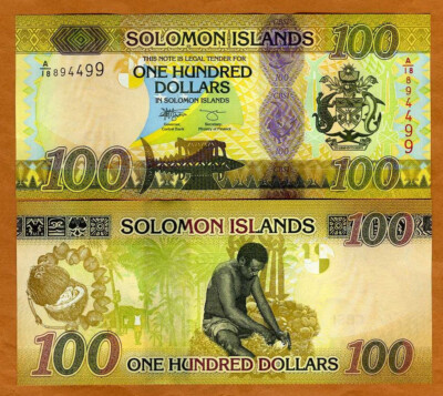 Solomon Islands, $100, ND (2023), P-New, micro-optic security strip UNC ...