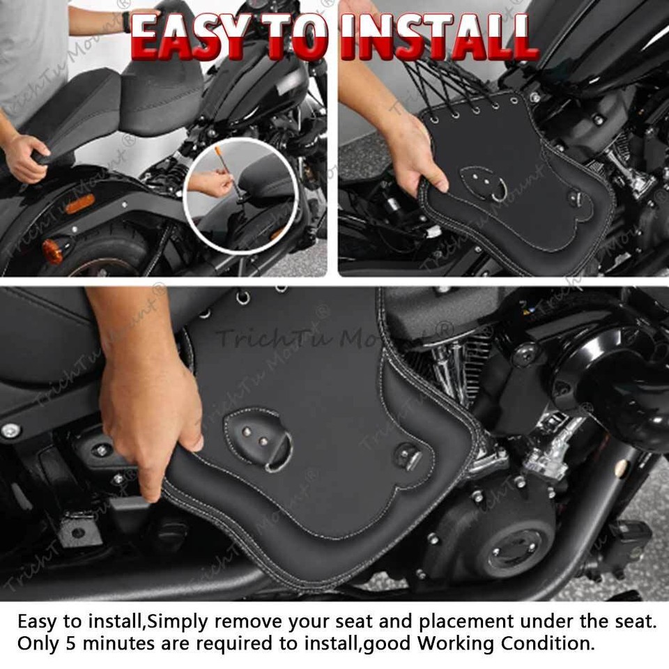 Motorcycle Side Saddle Leather Heat Shield Deflectors Universal Fit for ...
