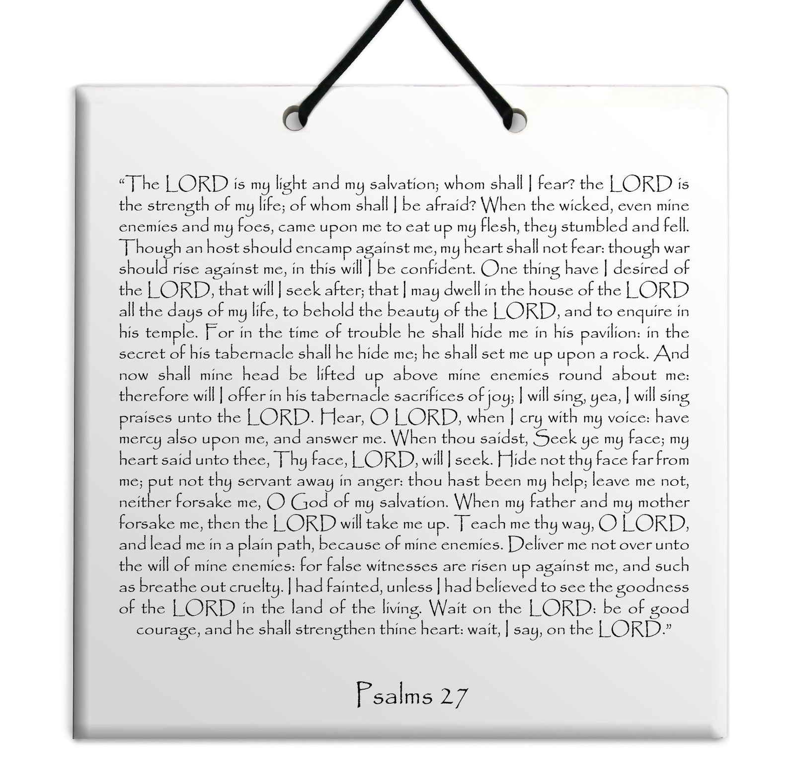 Holy TEHILLIM Psalms Chapter: 27 Wall Hanging Tile Decor Torah Bible ...