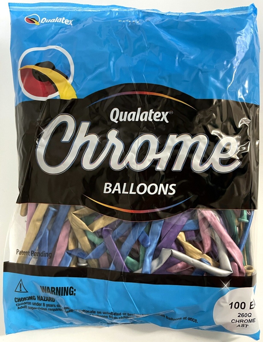Qualatex 260 Balloons Wholesale 260 Chrome Modelling Balloons, 50 PCS