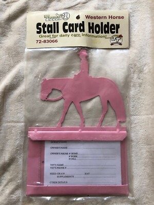 New Stall Card Holder - Western Horse - Pink - 11" x 7 1/2" | eBay
