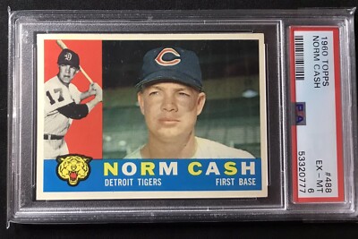 1960 Topps #488 Norm Cash PSA 6 NM MT perfectly centered sharp Hi # | eBay