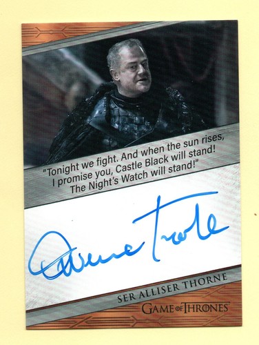 2023 Rittenhouse GAME OF THRONES Owen Teale as Alliser Thorne ON-CARD ...
