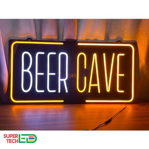 BEER CAVE Neon Sign 35x17 – Bright LED Light for Bar, Man Cave, Pub, or ...