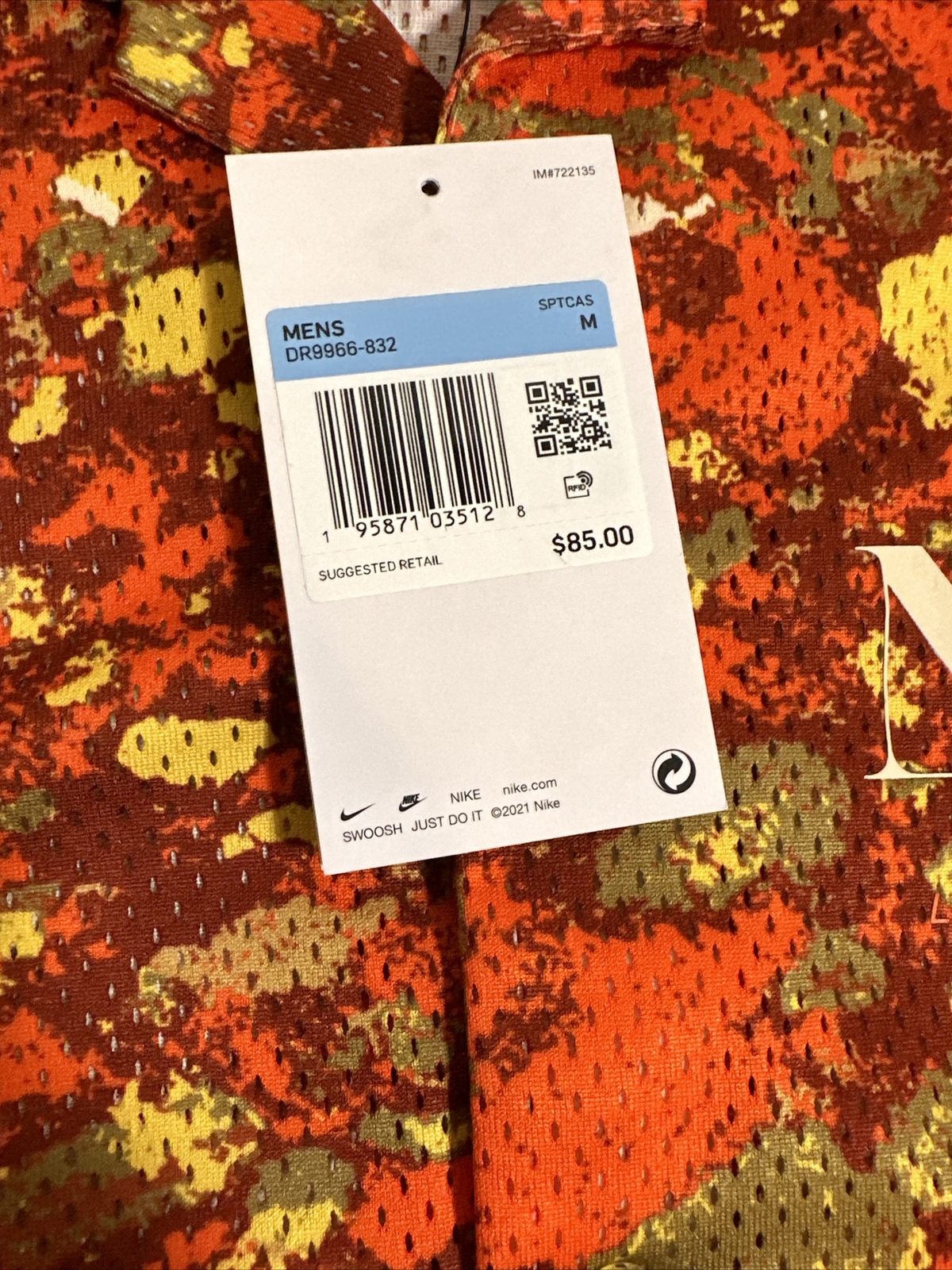 Nike DR9966-832 Men Dri-Fit Trek Division Top Polyester Rugged Orange ...