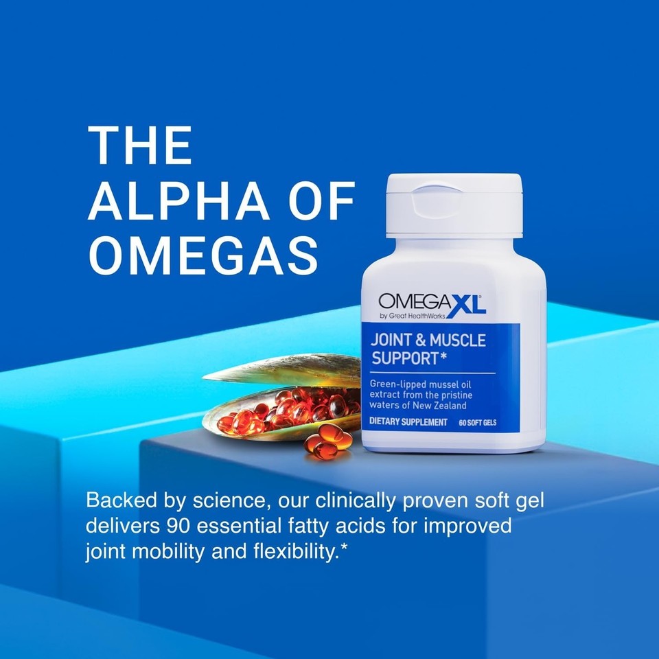 Omega XL Pack of 2 Natural Joint & Muscle Support 60ct Softgels, Exp 12 ...