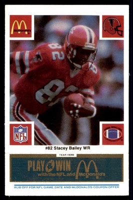 1986 McDonald's Football Blue #51 Falcons Stacey Bailey #82 NM/MT *f1 ...