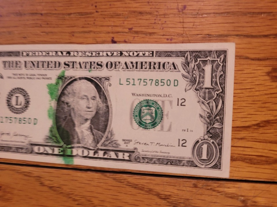 $1 2017a/L51757850D/Fancy Note/ Ink Smear Error | eBay