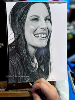 Liv Tyler Pencil Drawing 9” x 12” Portrait Artwork Hulk Arwen Lord of ...