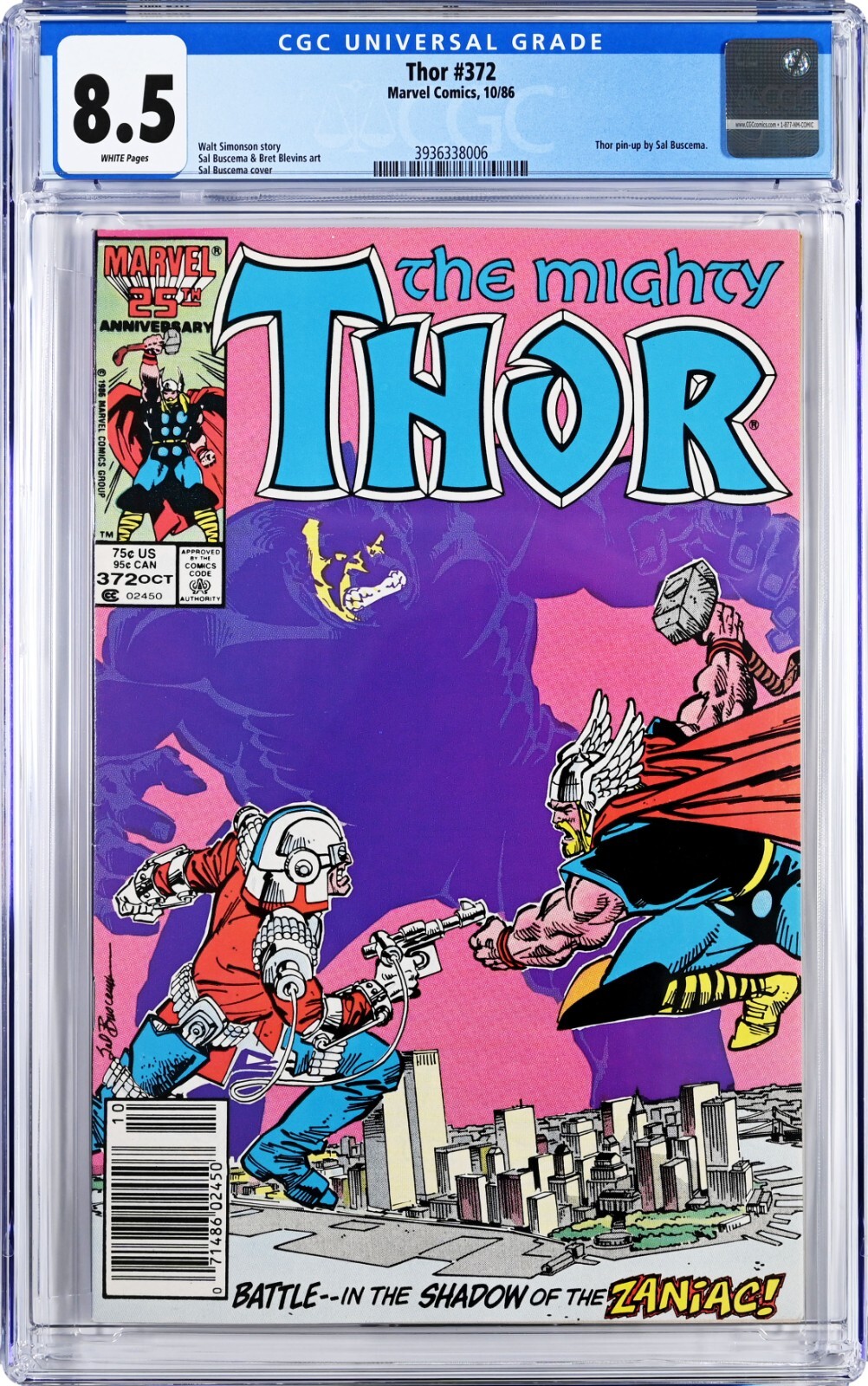 Thor #372 CGC 8.5 (Oct 1986, Marvel) Sal Buscema cover, 1st TVA Cameo ...
