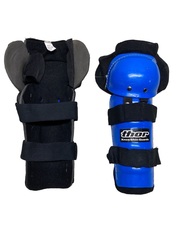 Thor Motocross ATV Blue Knee Shin Guards Adult | eBay