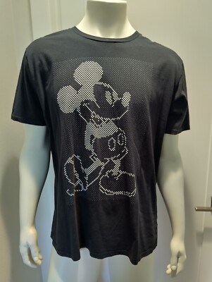 Disney's Dotted Mickey Mouse Classic T-Shirt for Adults – Black, Size ...